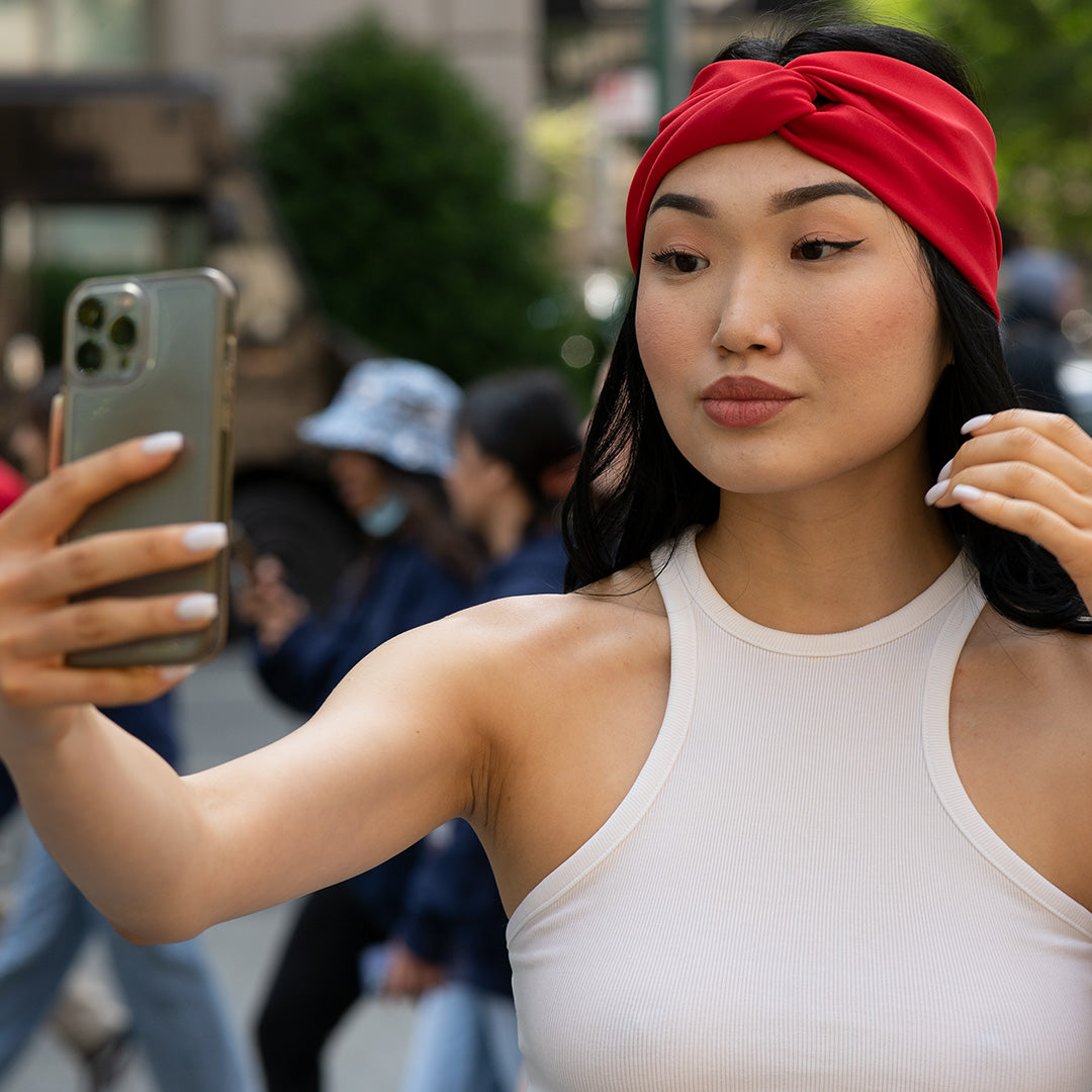 Balaca, Banda Cruzada, Diadema de Tela Elástica Roja | MITIGADORES